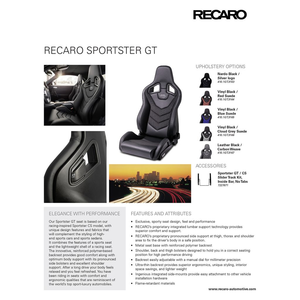 RECARO Sportster GT - Highline Autos - Your source for distinguished ...