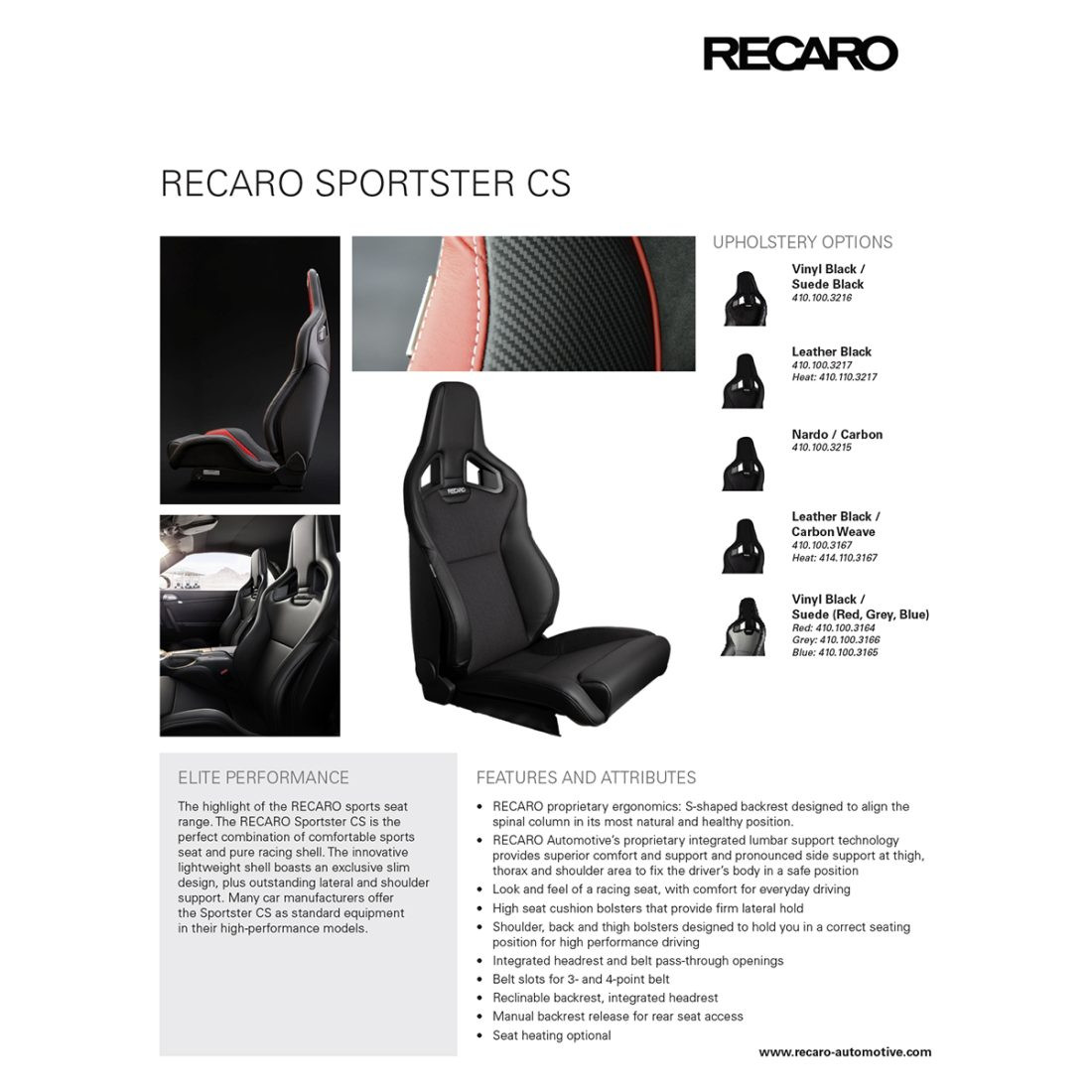 RECARO Sportster CS - Highline Autos - Your source for distinguished ...